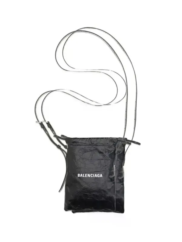 Balenciaga Drawstring Phone Holder - Black