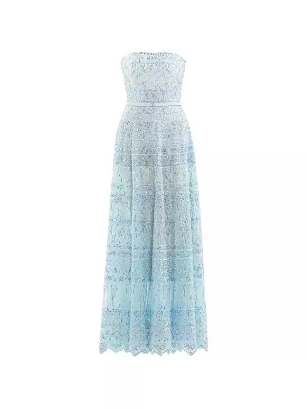 SAIID KOBEISY Beaded-embroidered Maxi Dress