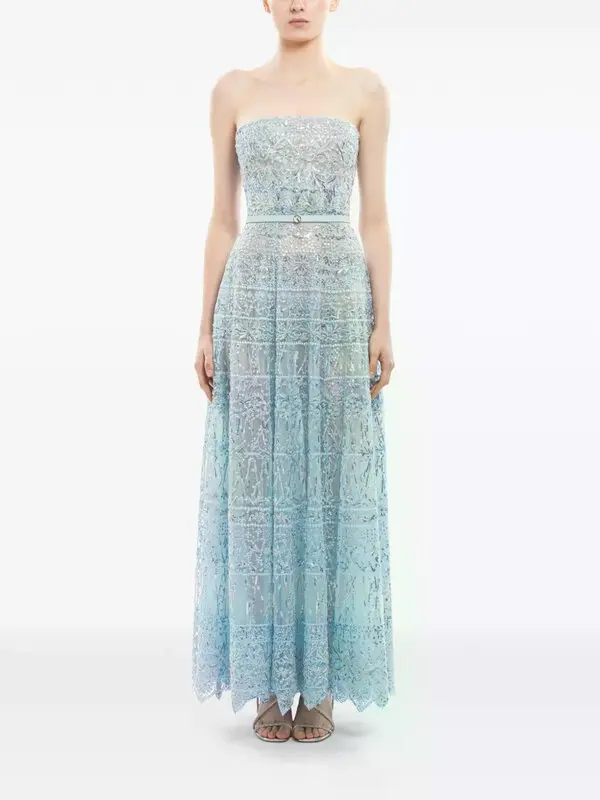 SAIID KOBEISY Beaded-embroidered Maxi Dress