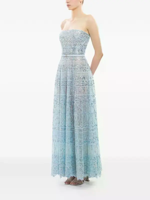 SAIID KOBEISY Beaded-embroidered Maxi Dress