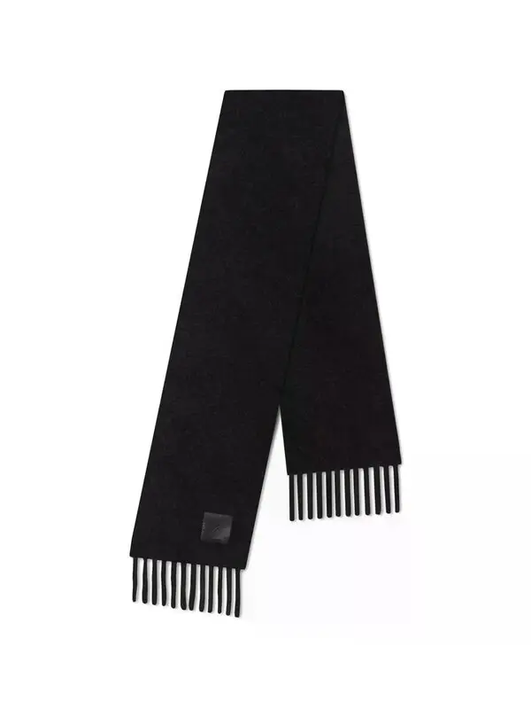Nanushka Fluff Narrow Fringe Scarf - Black