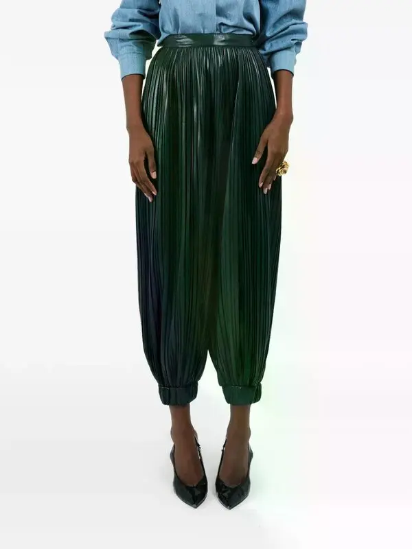 ROWEN ROSE Pleated Balloon Trousers - Green