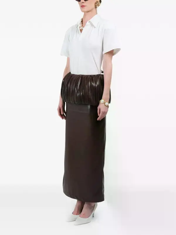 ROWEN ROSE Balloon Maxi Skirt With Pleated Detail - Brown