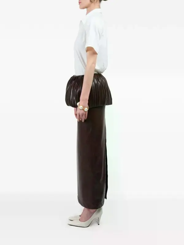 ROWEN ROSE Balloon Maxi Skirt With Pleated Detail - Brown