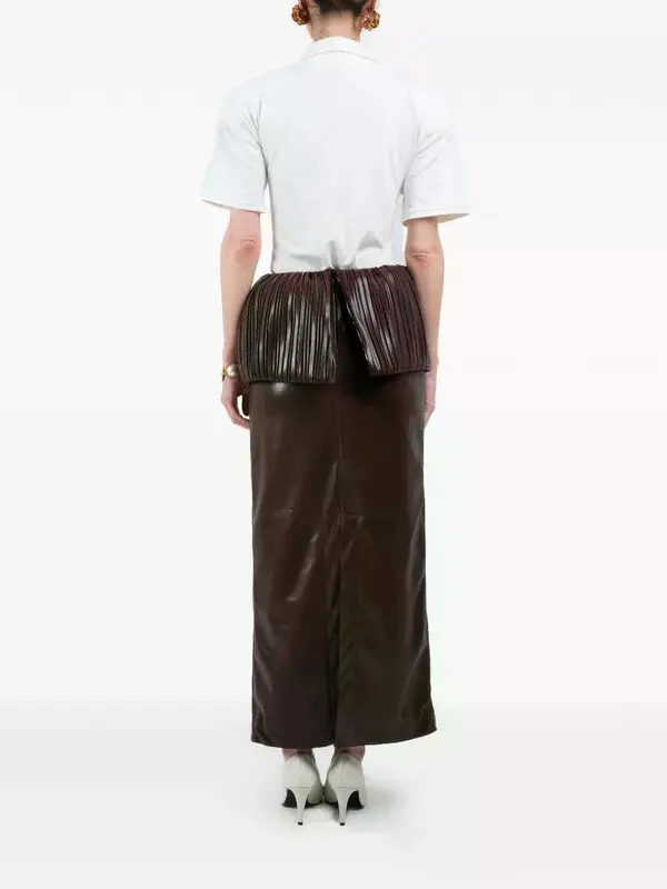 ROWEN ROSE Balloon Maxi Skirt With Pleated Detail - Brown