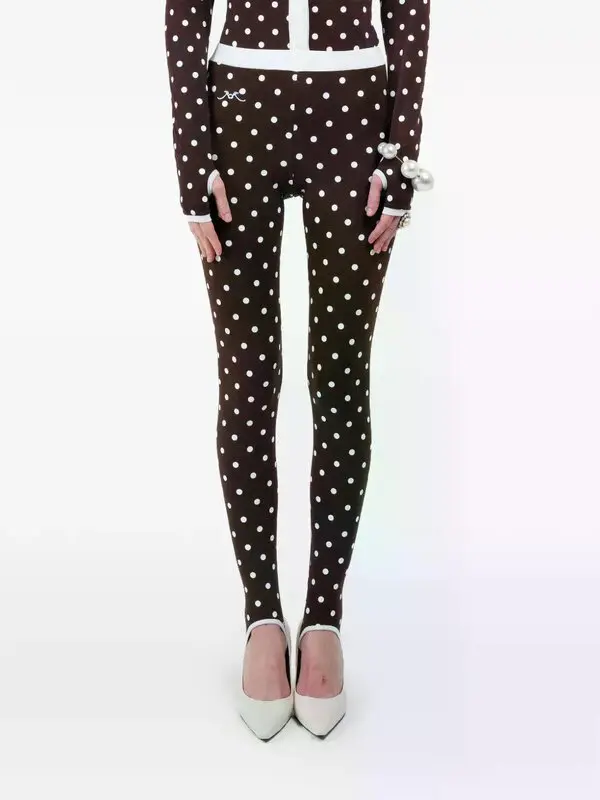 ROWEN ROSE Polka-dots Leggings - Brown