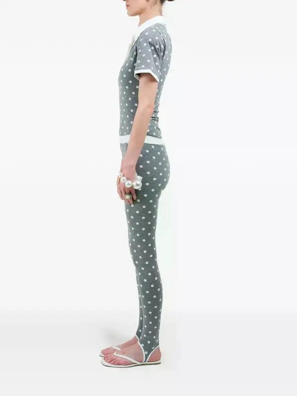 ROWEN ROSE Polka-dot Short-sleeve Polo