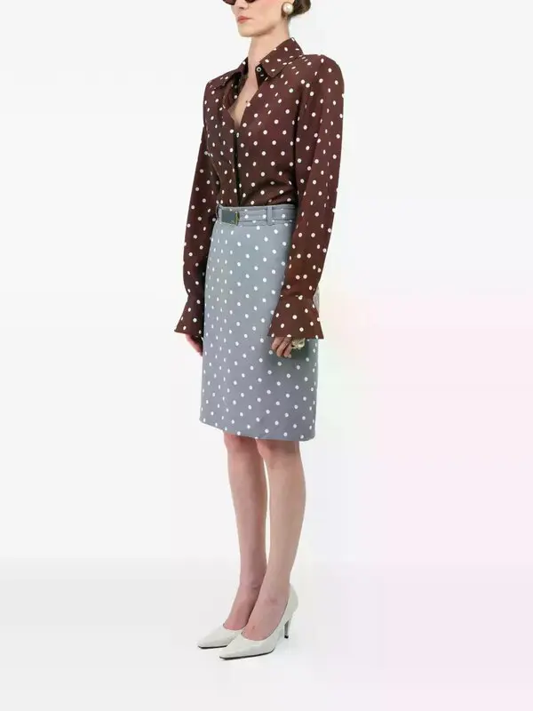 ROWEN ROSE Polka Dot Midi Skirt