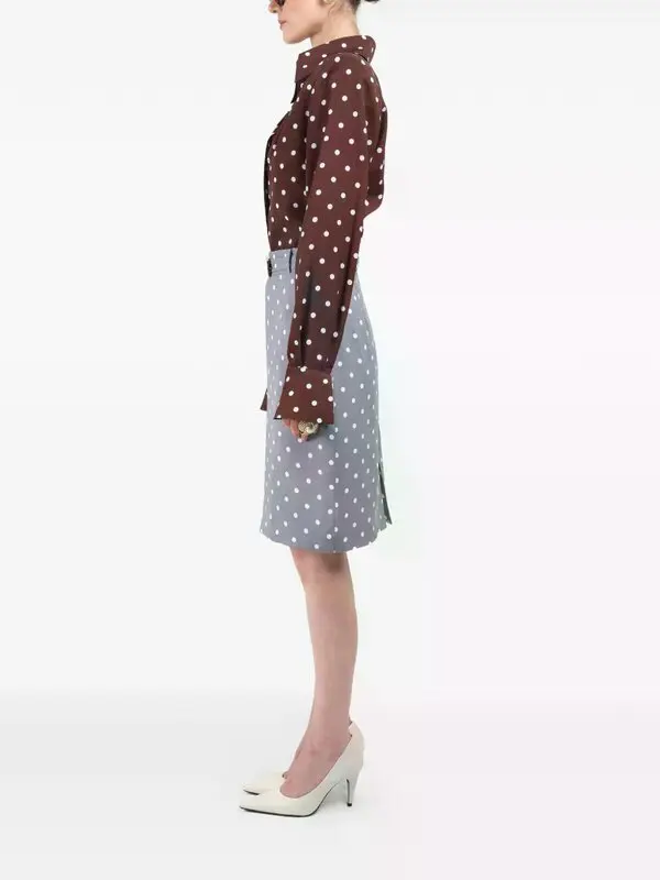 ROWEN ROSE Polka Dot Midi Skirt