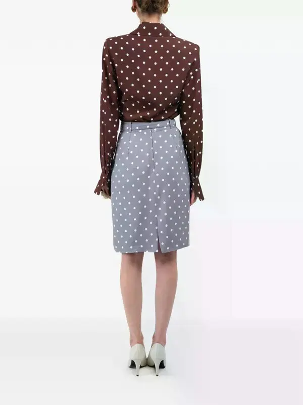ROWEN ROSE Polka Dot Midi Skirt