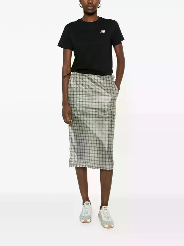 ROA Checked-print Midi Skirt