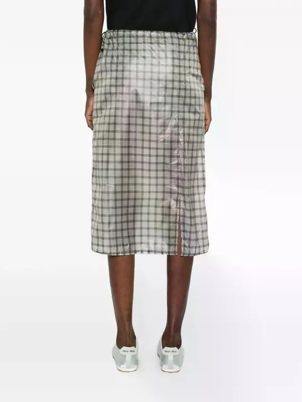 ROA Checked-print Midi Skirt