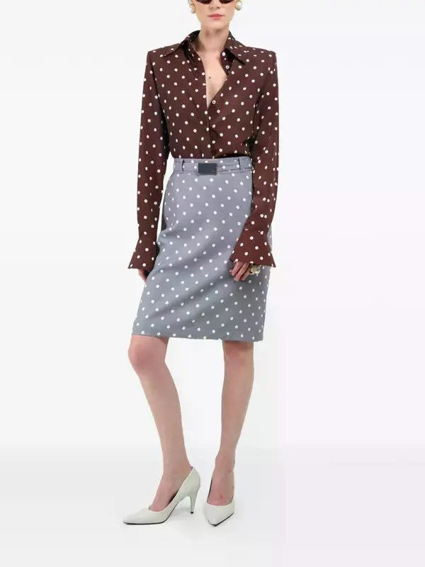 ROWEN ROSE Polka-dot Signature Shirt