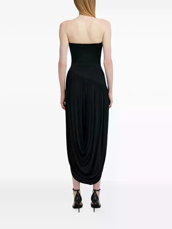 FERRAGAMO Bustier Dress With Asymmetrical Pleated Skirt And Side Slit