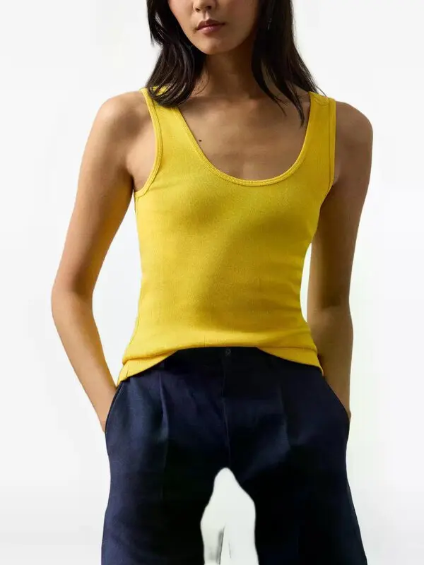 Ralph Lauren Ellis Rib-knit Tank Top - Yellow