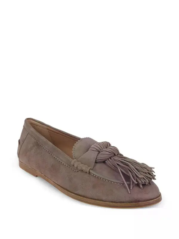 AQUAZZURA Tassel Suede Loafers