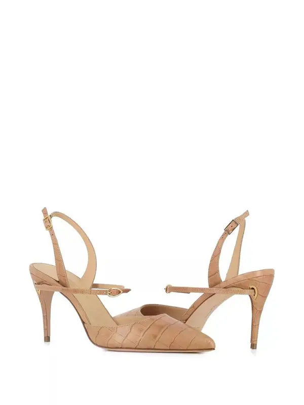 Jennifer Chamandi Vittorio Reptile-effect Strap Pumps
