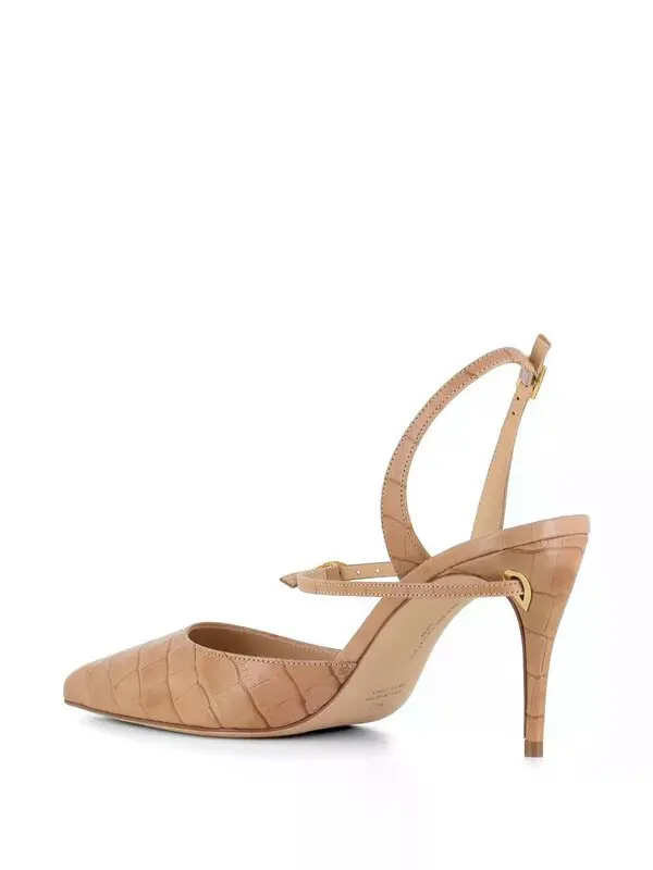 Jennifer Chamandi Vittorio Reptile-effect Strap Pumps