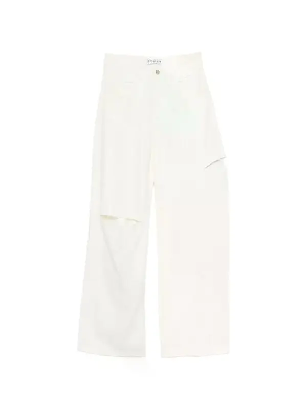 ICON DENIM LOS ANGELES Poppy Distressed Wide Leg Jeans