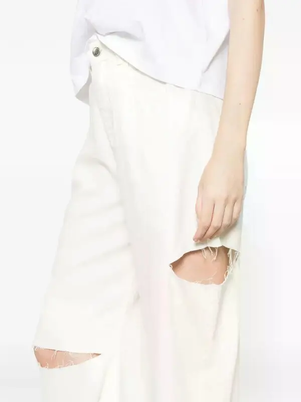 ICON DENIM LOS ANGELES Poppy Distressed Wide Leg Jeans