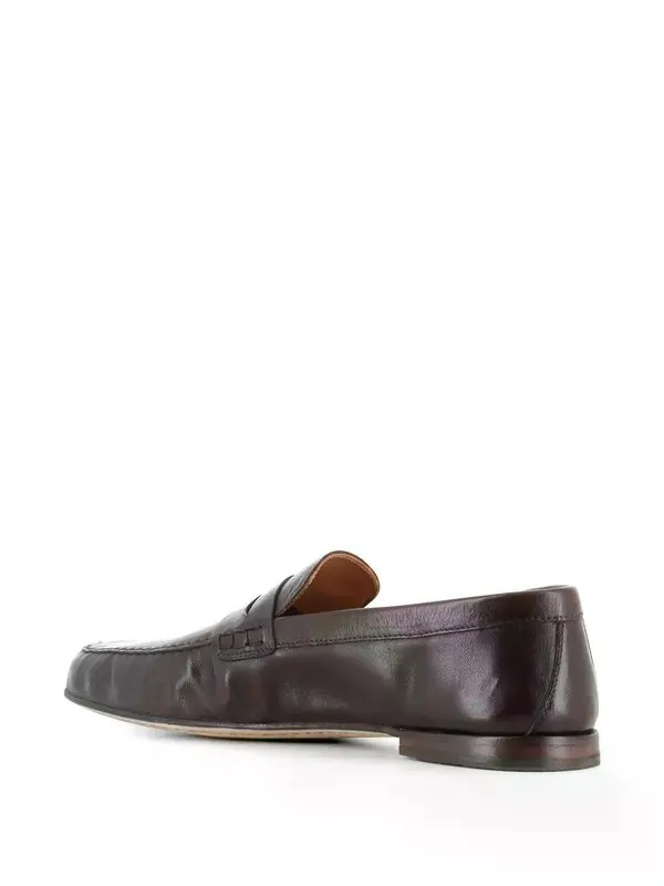 ALBERTO FASCIANI Penny Leather Loafers
