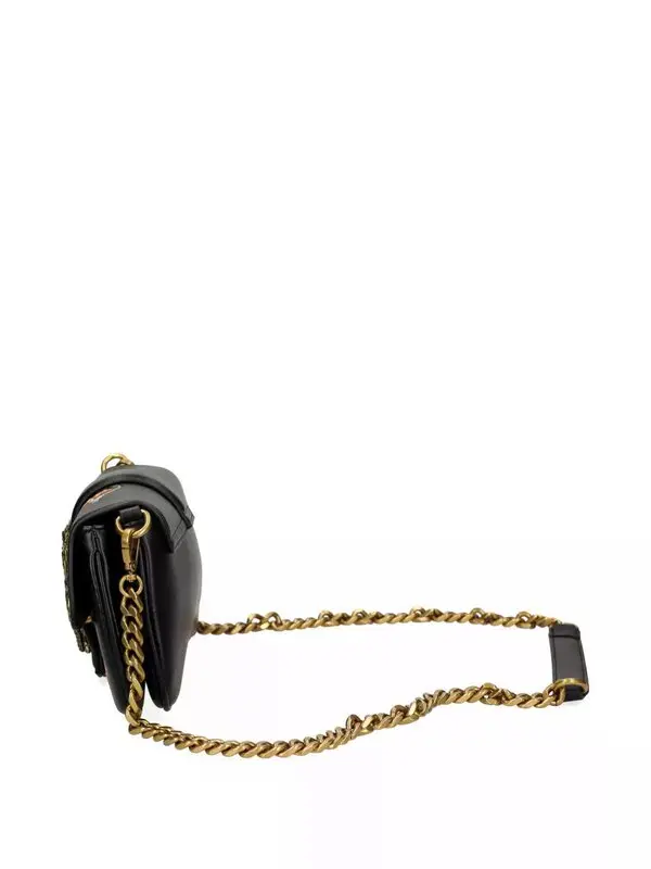 Just Cavalli Floral Print Snake-detail Shoulder Bag