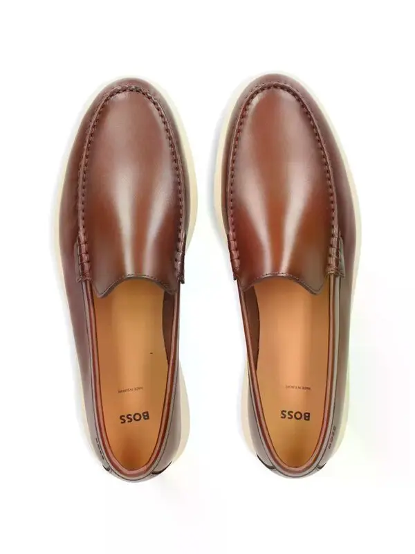 BOSS Stitched Leather Loafers