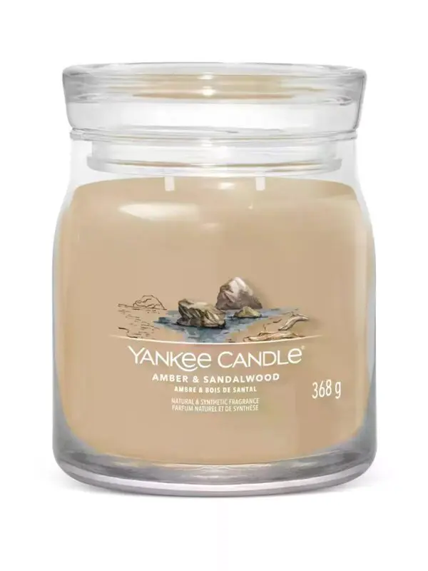 YANKEE CANDLE Medium Amber And Sandalwood Candle - Brown