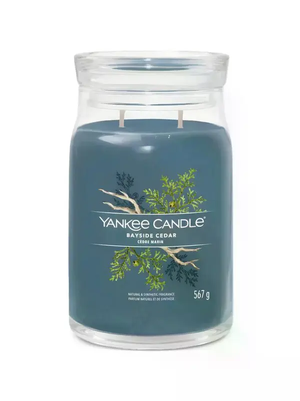 YANKEE CANDLE Large Bayside Cedar Candle - Blue