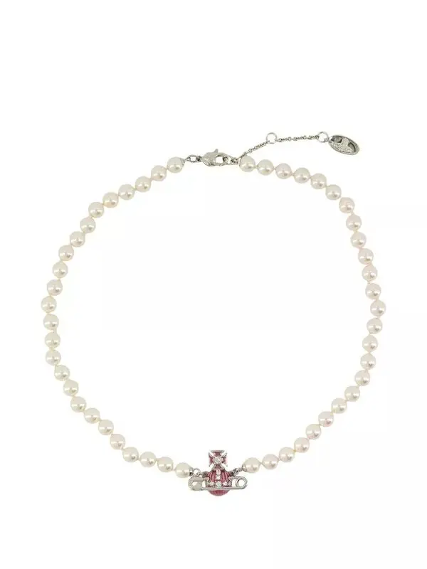 VIVIENNE WESTWOOD Kitty Pearl Necklace - Silver