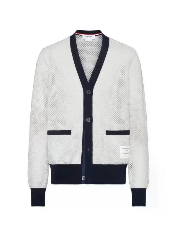 Thom Browne Mesh Cardigan - White