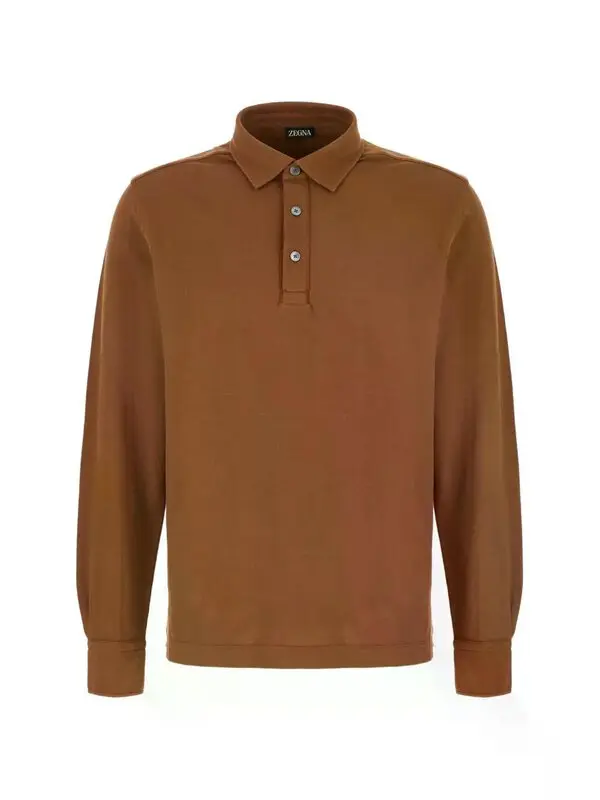Zegna Long-sleeve Polo Shirt - Brown