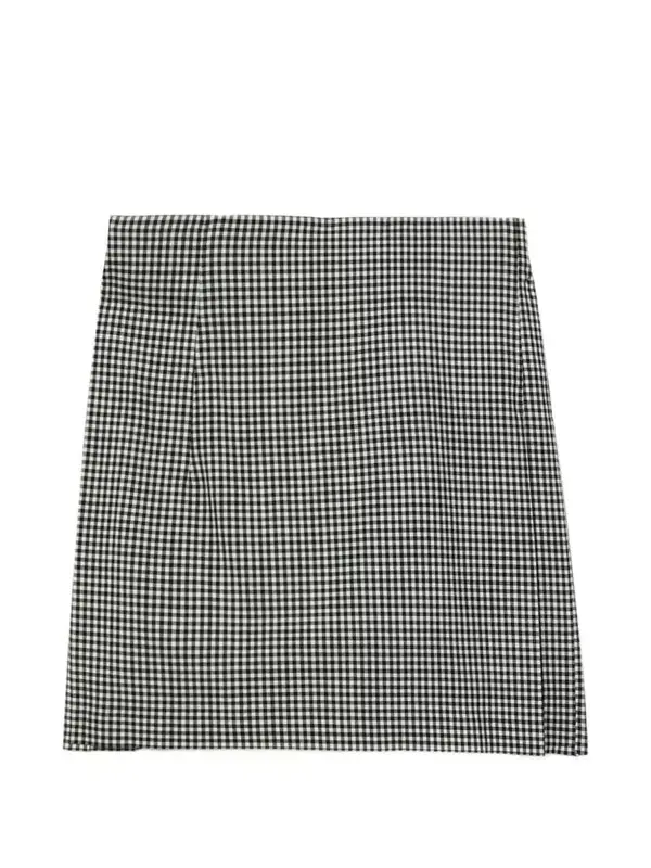 Comme Des Garçons Belted Check-pattern Mini Skirt - Black