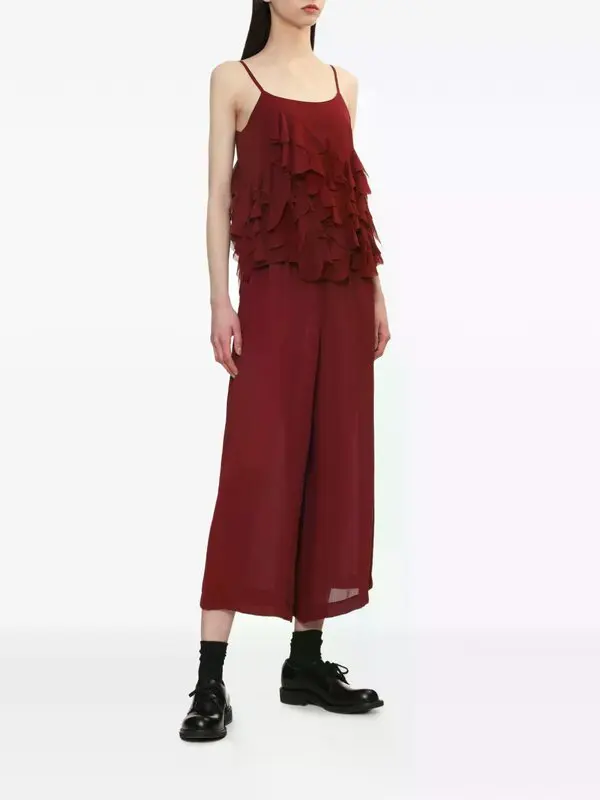 Comme Des Garçons Ruffled Spaghetti-strap Top