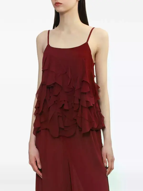 Comme Des Garçons Ruffled Spaghetti-strap Top