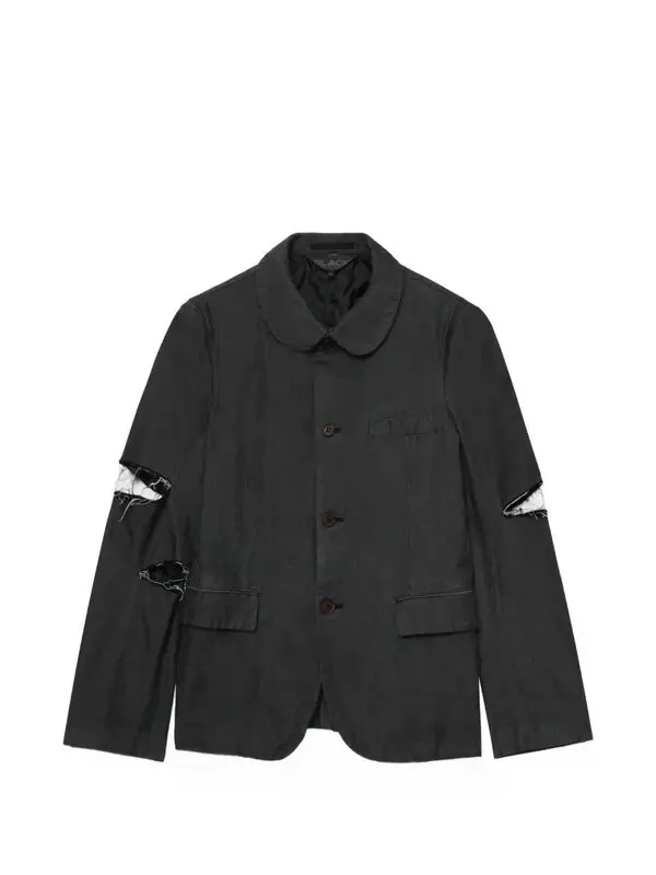 BLACK COMME DES GARÇONS Peter-pan Collar Ripped Overshirt