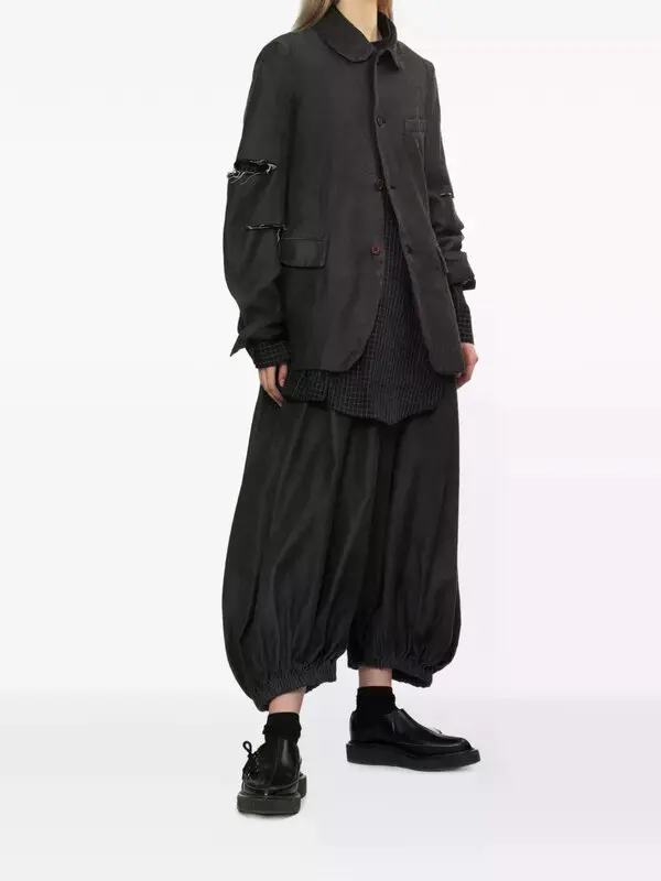 BLACK COMME DES GARÇONS Peter-pan Collar Ripped Overshirt