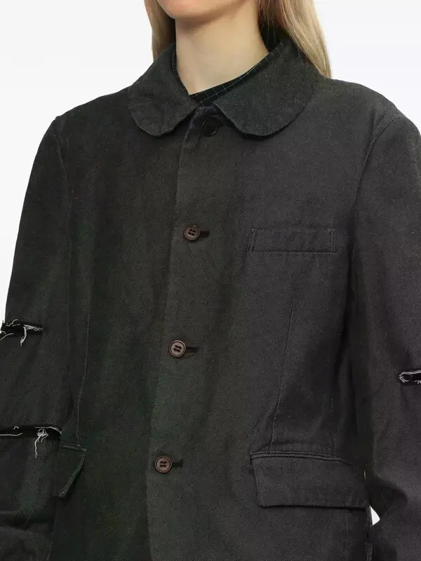 BLACK COMME DES GARÇONS Peter-pan Collar Ripped Overshirt