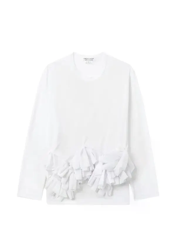 Comme Des Garçons Ruffled Long-sleeve Top - White