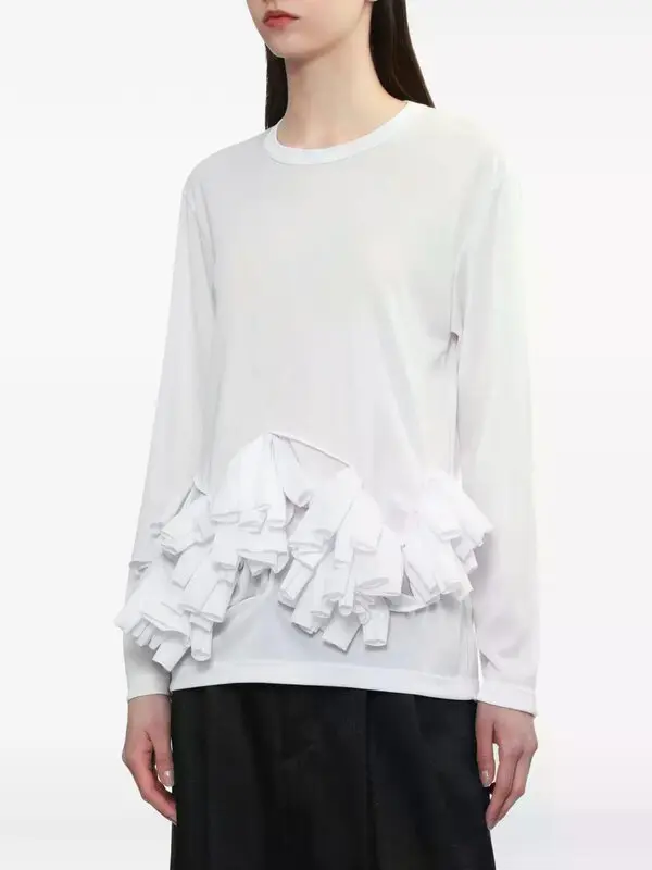 Comme Des Garçons Ruffled Long-sleeve Top - White