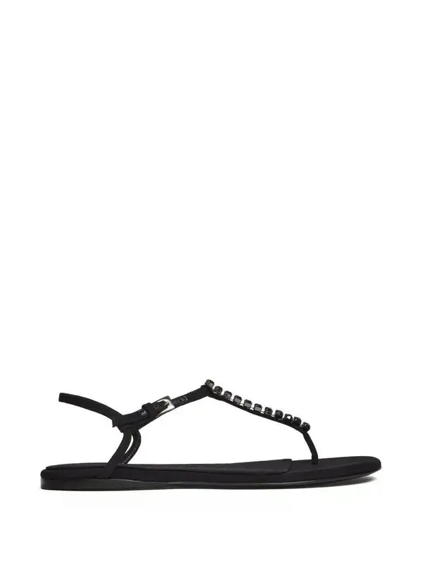 Paris Texas Montecarlo Crystal-embellished Flat Sandals - Black