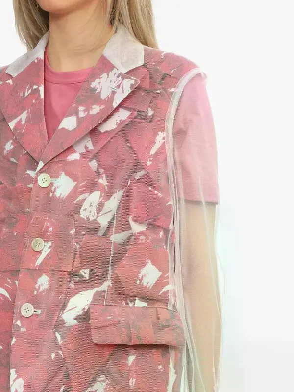 Comme Des Garçons Printed Sheer Blazer