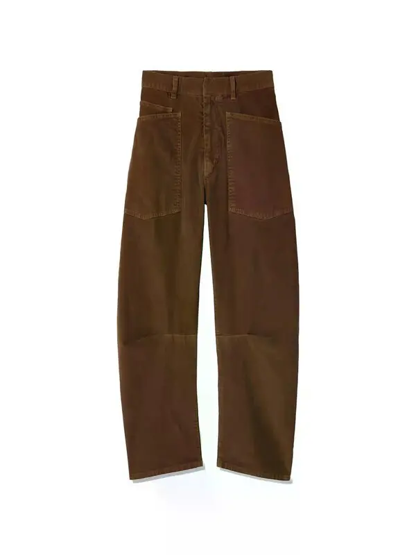 NILI LOTAN Shon Patch-pocket Trousers - Brown