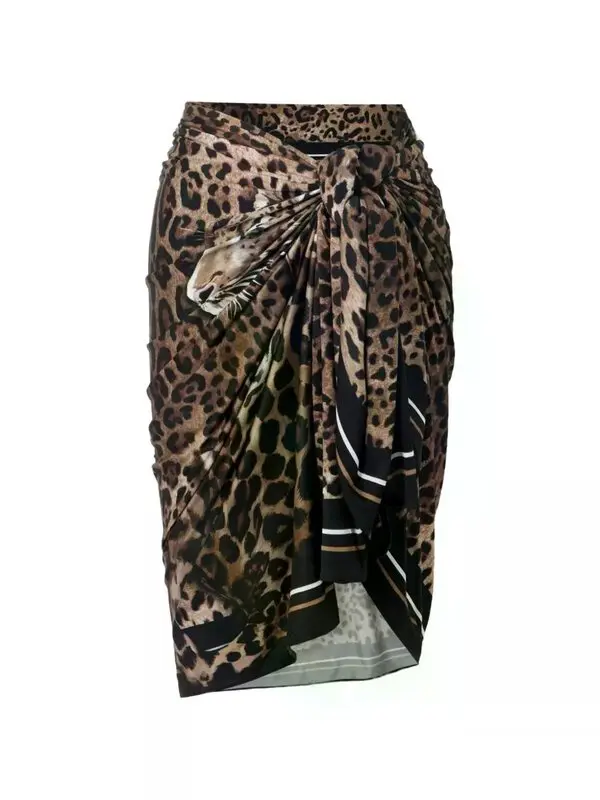 Dolce & Gabbana Leopard Print Sarong - Neutrals