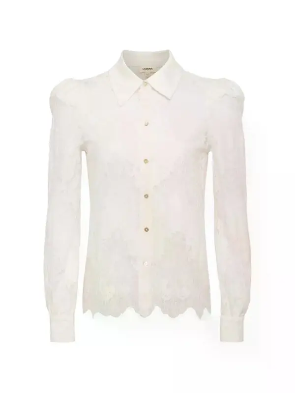 L'Agence Jenica Lace Puff-sleeve Shirt - White