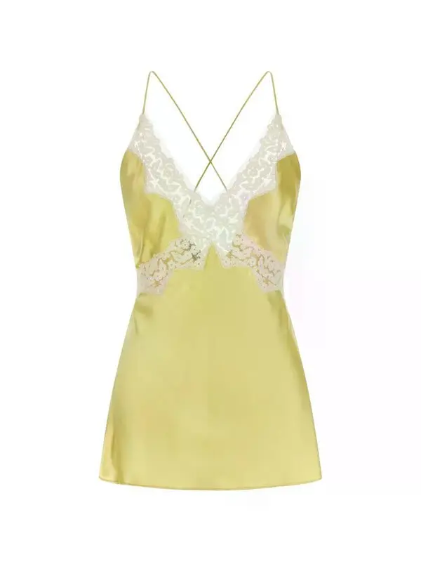 Alberta Ferretti Lace-insert Top - Yellow