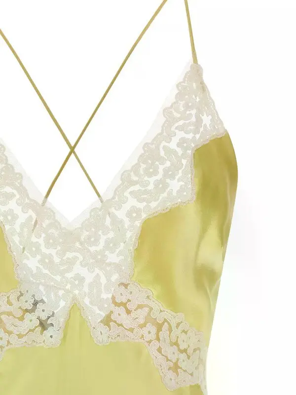 Alberta Ferretti Lace-insert Top - Yellow