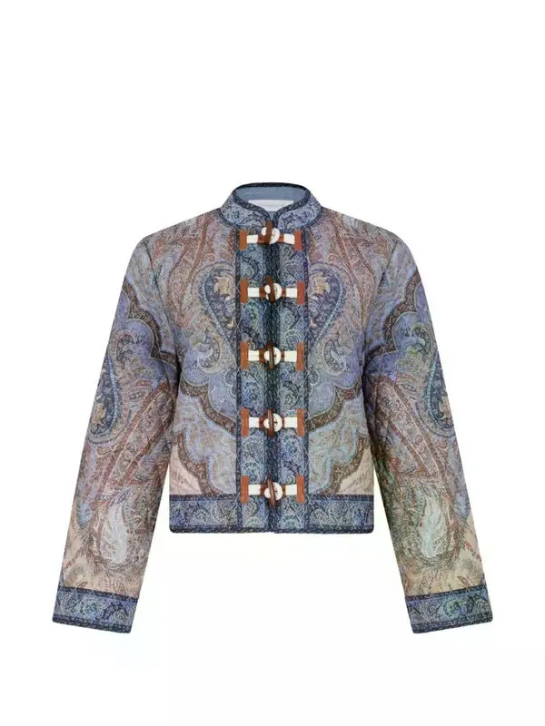 Zimmermann Wanderlust Paisley-print Quilted Jacket - Blue