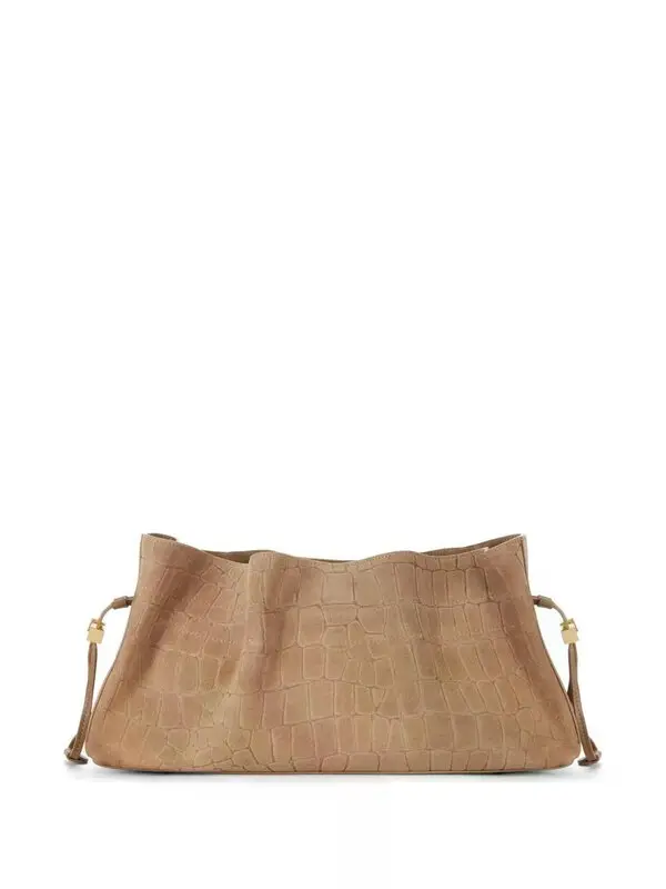 Elisabetta Franchi Embossed Leather Clutch - Neutrals
