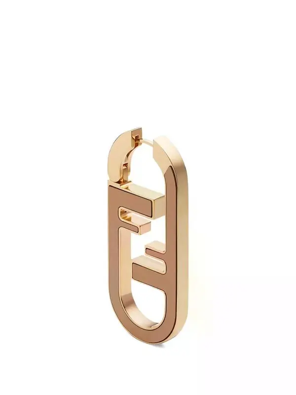 Fendi O'lock Logo-plaque Earring - Pink